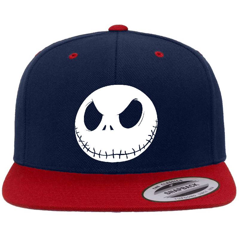 Nightmare Before Christmas Jack Premium Flat Bill Snapback Cap - T-FUNNY