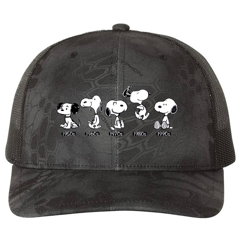 Snoopy Through The Ages Peanuts Richardson Premium Trucker Snapback Cap ...
