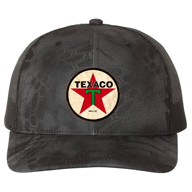 Texaco - Vintage Sign Richardson Premium Trucker Snapback Cap - T-FUNNY