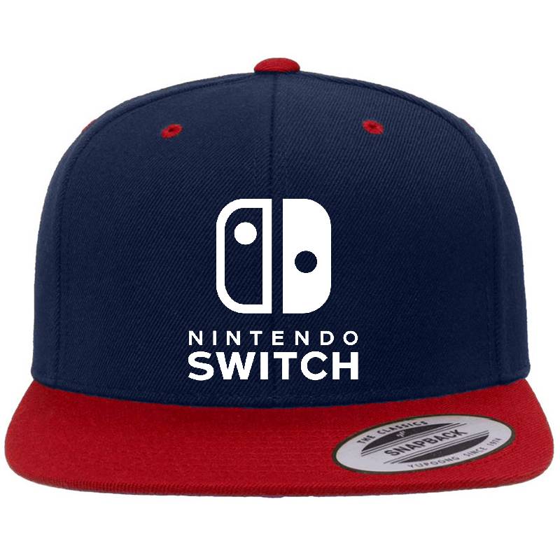 Nintendo Switch Hi-Res Logo Premium Flat Bill Snapback Cap - T-FUNNY ...