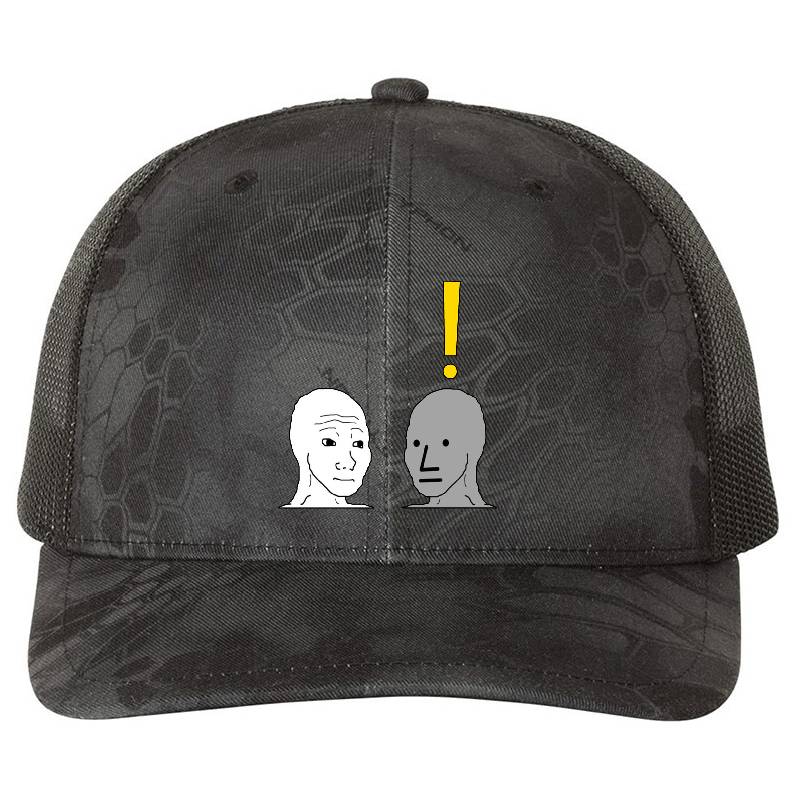 Npc Wojak Meme Richardson Premium Trucker Snapback Cap - T-FUNNY