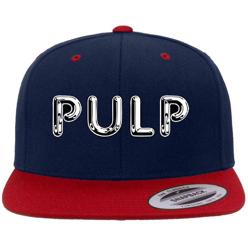 Pulp Band Logo Premium Flat Bill Snapback Cap - T-FUNNY