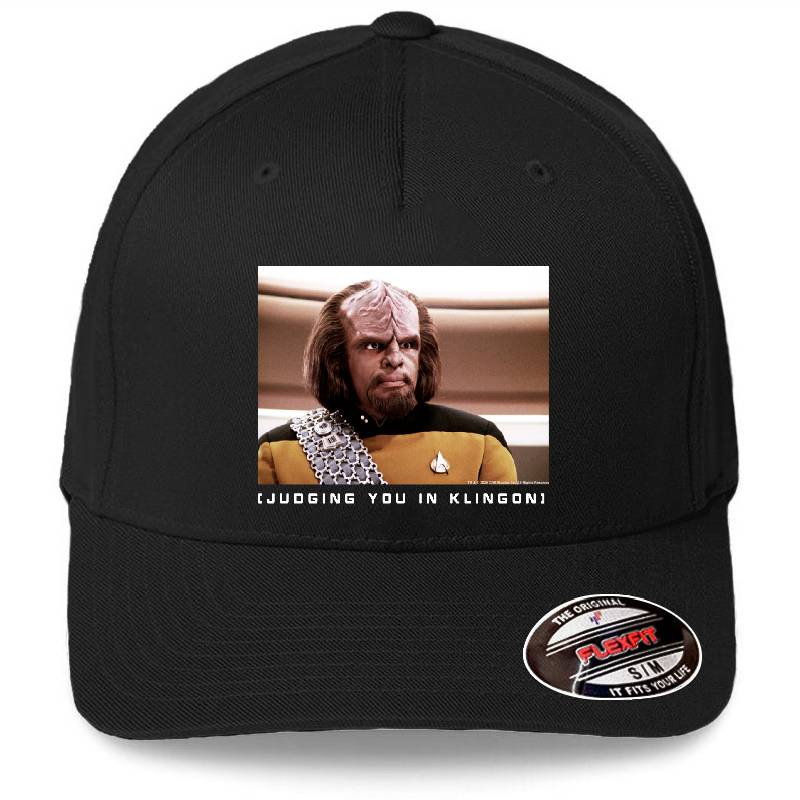 Star Trek Next Generation Worf Judging You In Klingon Portrait Flexfit ...