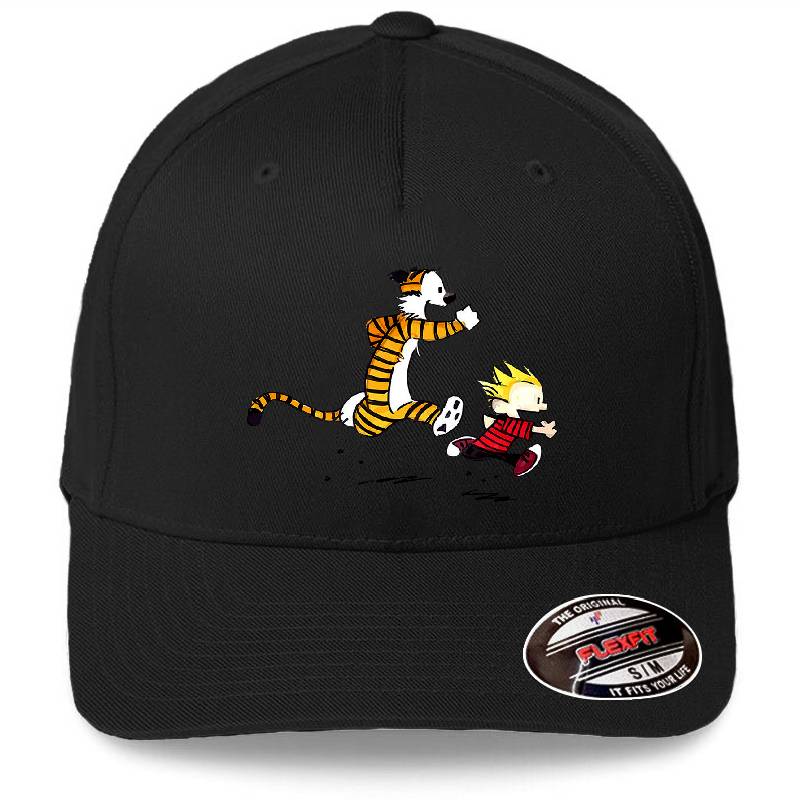 Calvin And Hobbes Bill Watterson Flexfit Baseball Cap - T-FUNNY