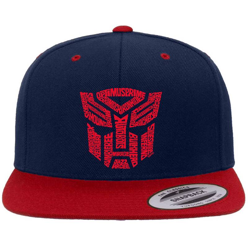 Transformers Autobots Red Premium Flat Bill Snapback Cap - T-FUNNY