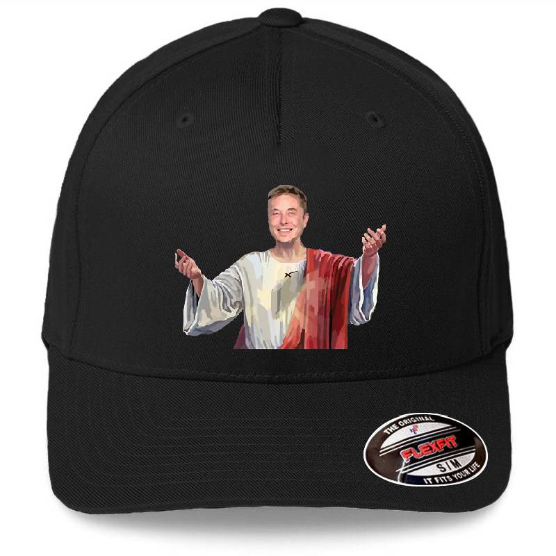 Elon Musk Jesus Flexfit Baseball Cap - T-FUNNY
