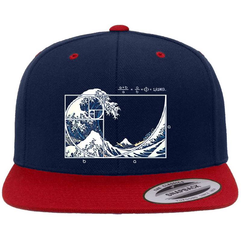 The Great Fibonacci Wave Premium Flat Bill Snapback Cap - T-FUNNY