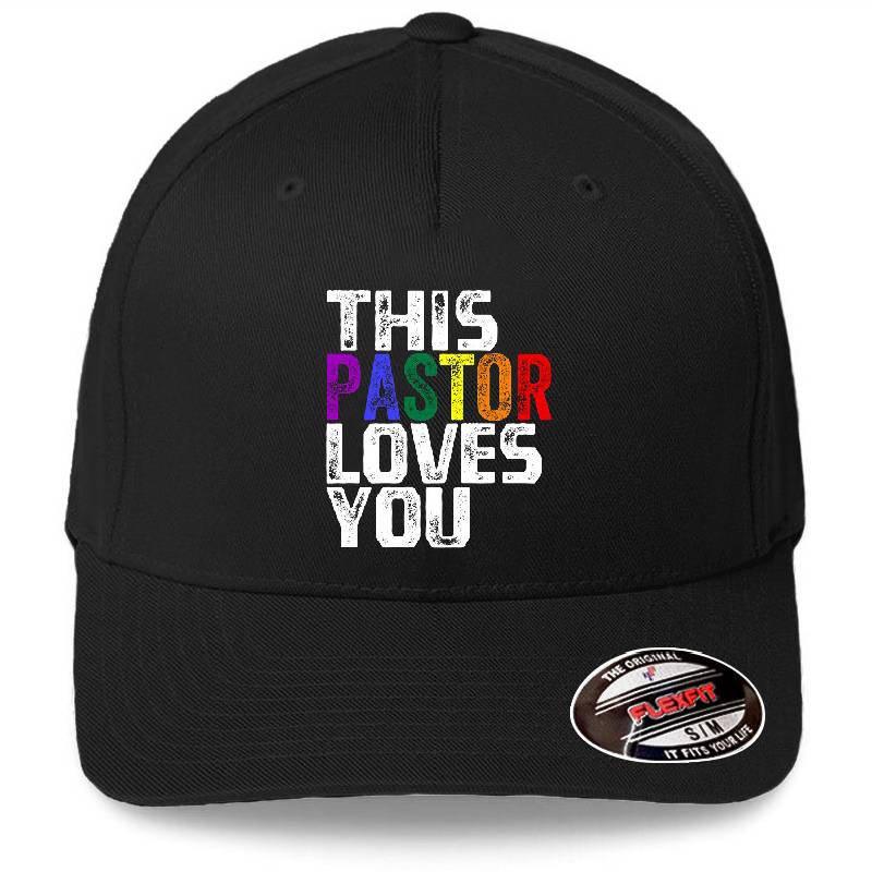 This Pastor Loves You Pride Gay Parade Flexfit Baseball Cap - T-FUNNY