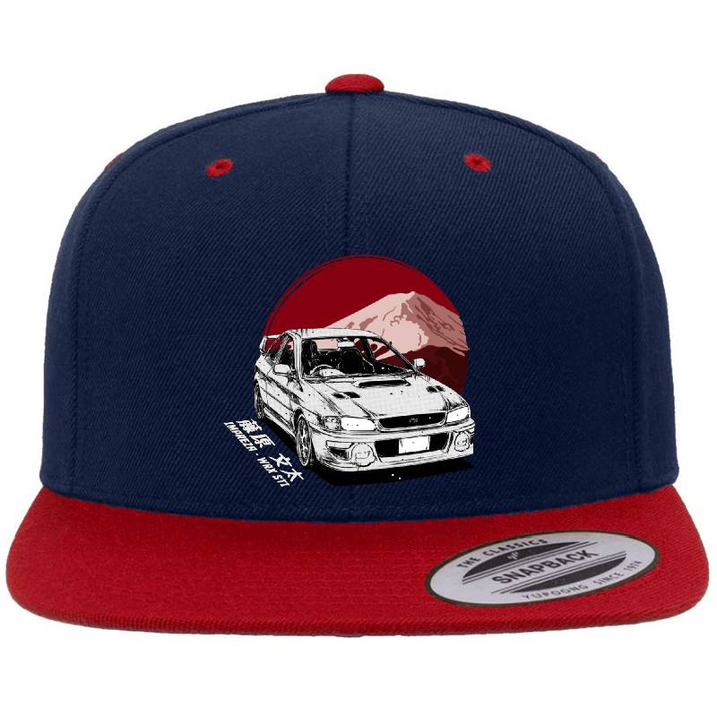 Initial D Bunta Fujiwara Wrx Sti Premium Flat Bill Snapback Cap - T-FUNNY