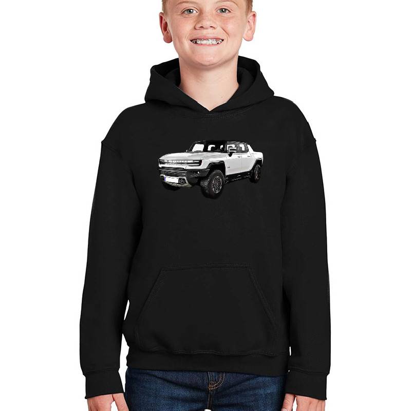 Hummer Ev Truck Cartoon Youth Hooded Sweatshirt - T-FUNNY