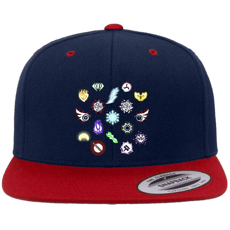 RWBY EmblemsSymbols Premium Flat Bill Snapback Cap - T-FUNNY