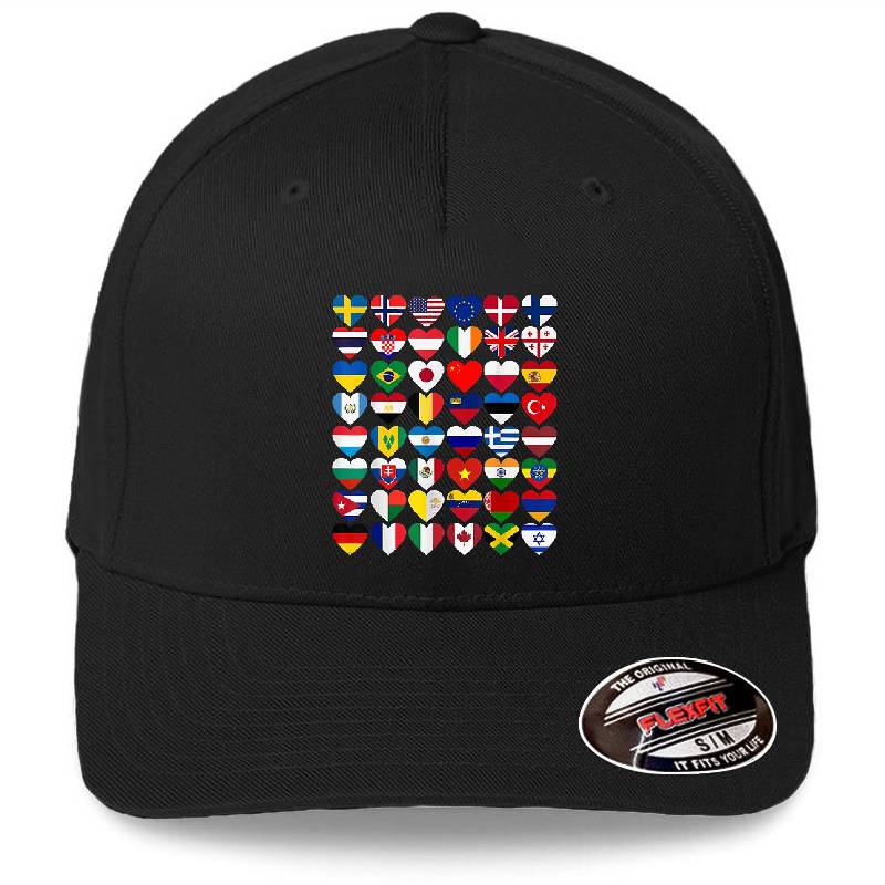 Flags of the Countries of the World, International Flexfit Baseball Cap ...