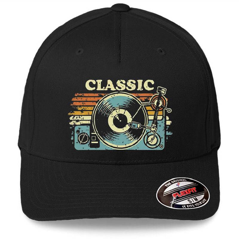 Classic Analog Turntable Flexfit Baseball Cap - T-FUNNY