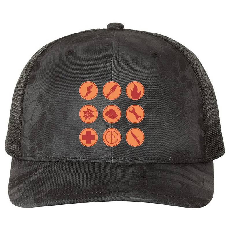 TF2 RED Class Symbols Richardson Premium Trucker Snapback Cap - T-FUNNY