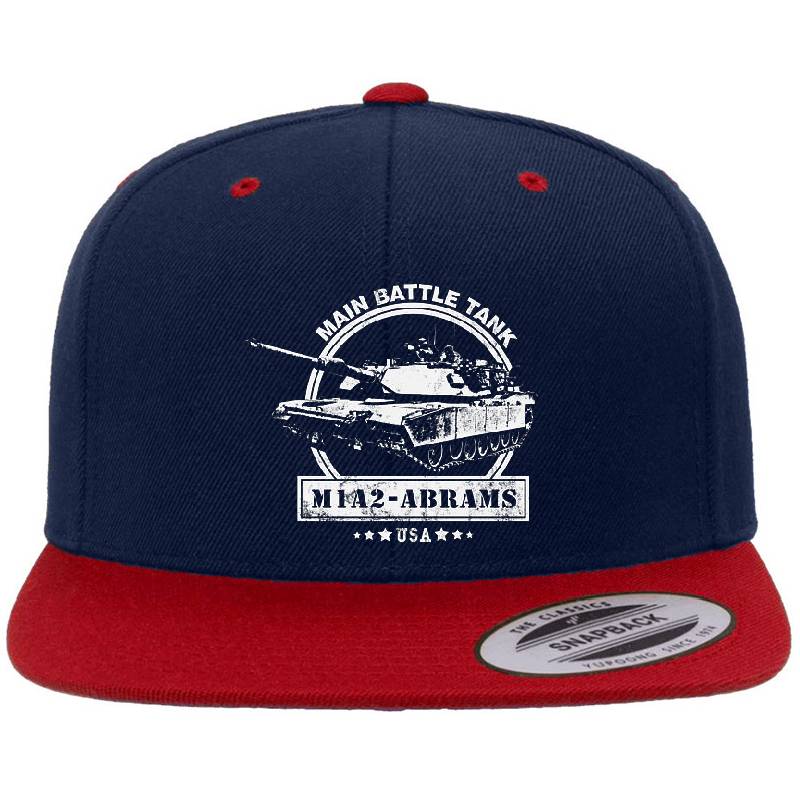 M1A2 Abrams – Main Battle Tank Premium Flat Bill Snapback Cap - T-FUNNY