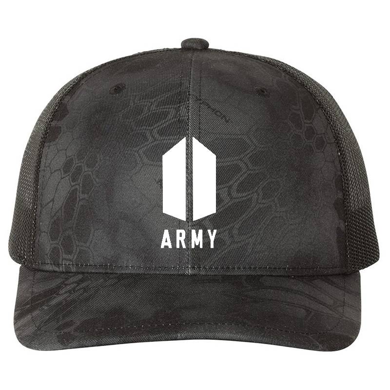 Army Bts Logo Richardson Premium Trucker Snapback Cap - T-FUNNY